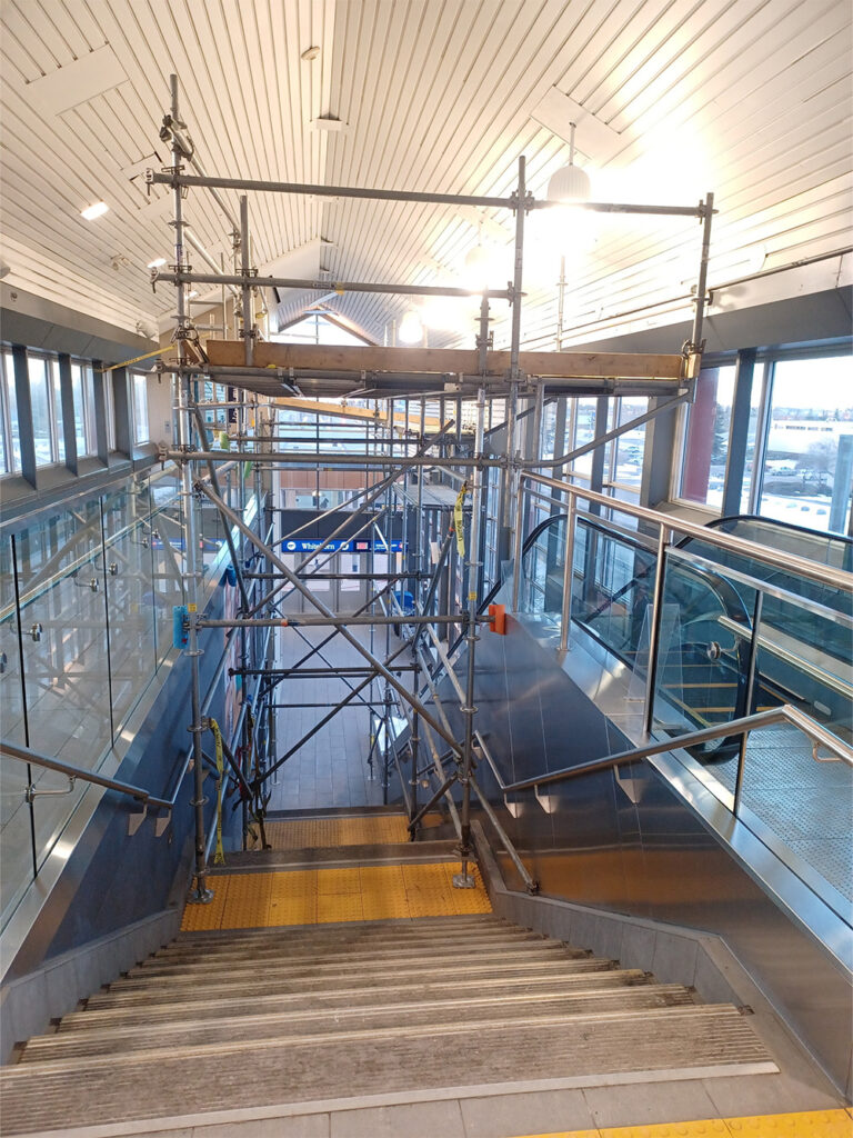 Calgary Scaffolding Project – Whitehorn CTrain Station Commercial Scaffold